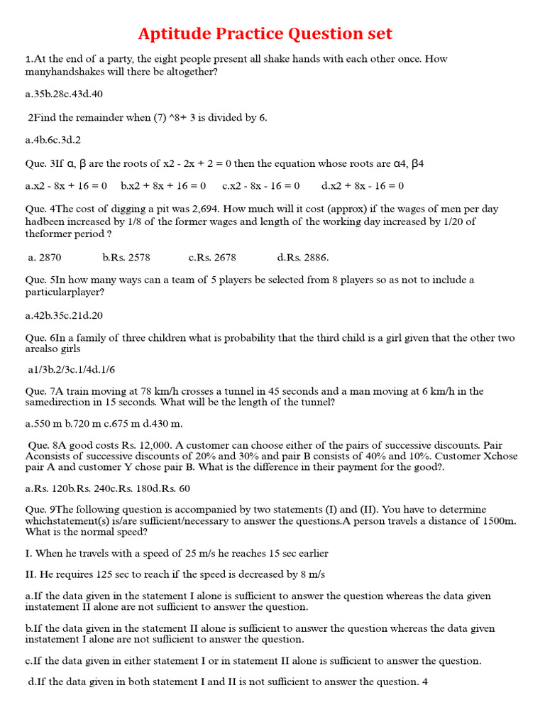 Aptitude Practice Question Set.docx 20250317 175221 0000 | PDF | Wright ...