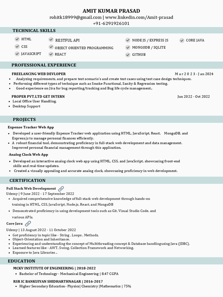 Amit Prasad Web Development | PDF | Web Development | Java Script