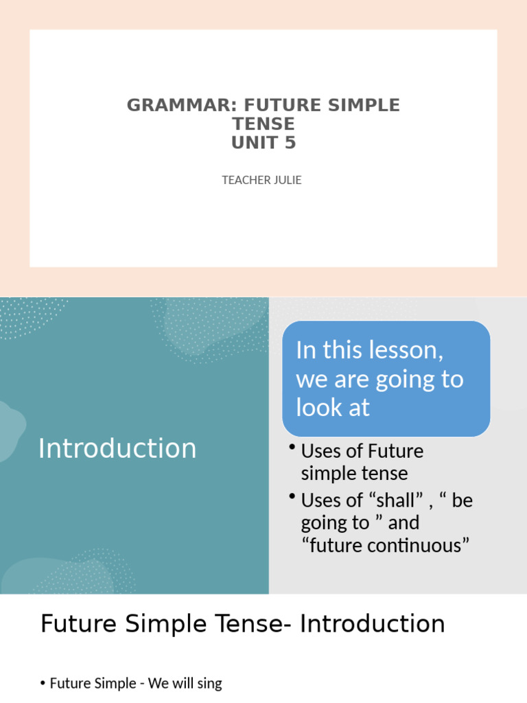 Future Simple Tense | PDF | Grammar | Linguistics