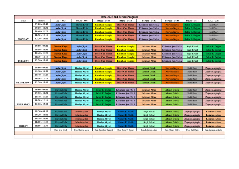 3rd Period - Program - XLSX - Sheet1 | PDF