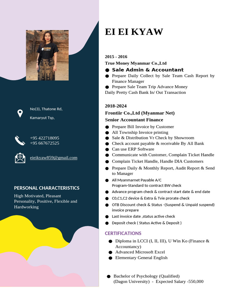 Ei Ei Kyaw: Experience | PDF | Financial Services | Economies