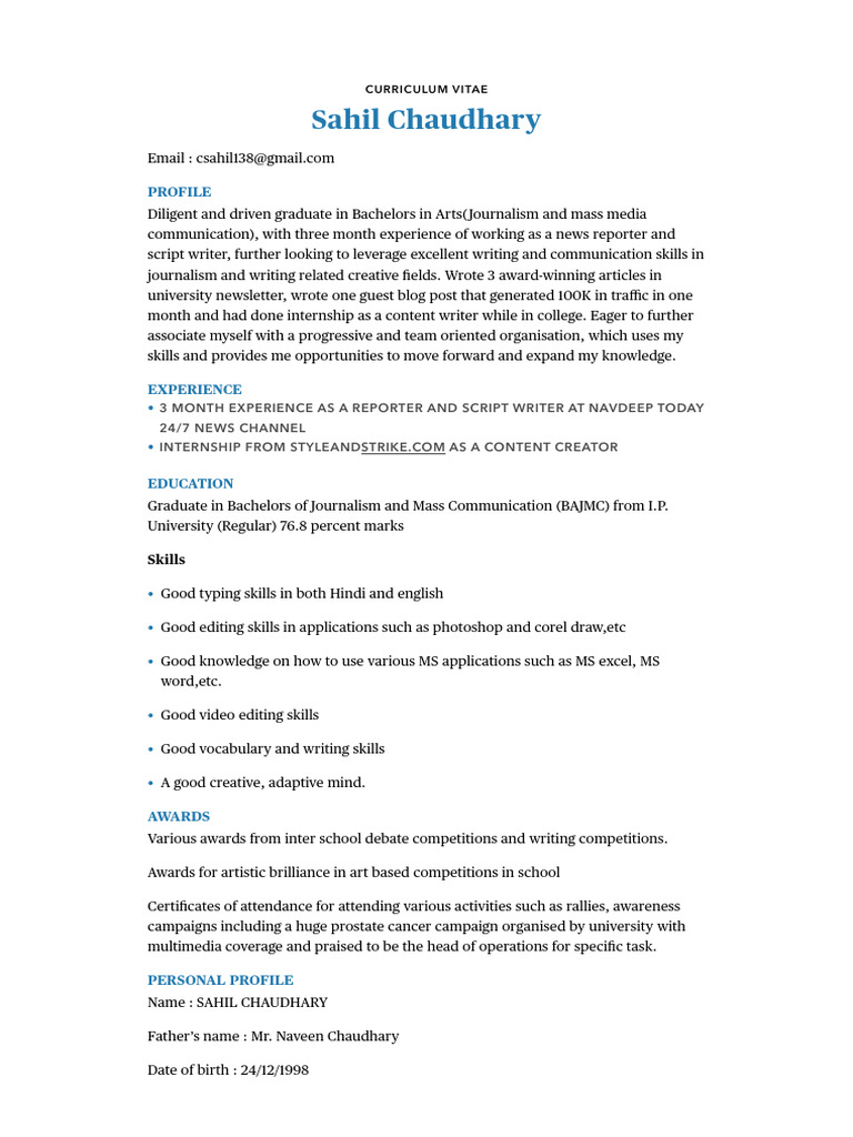 My CV Compressed | PDF