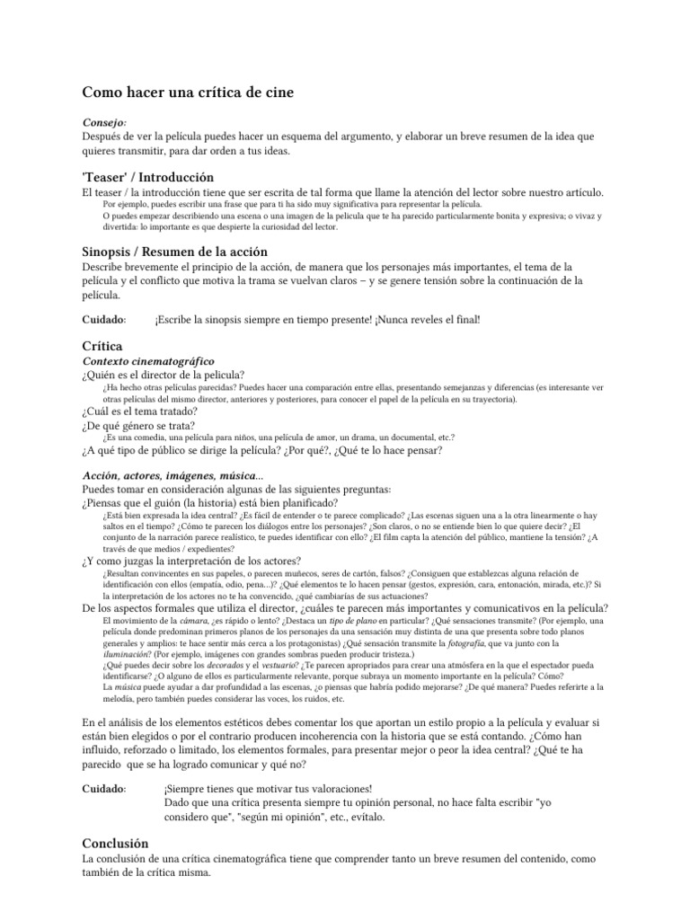 Como hacer una crítica de cine. | Imagen | Ocio