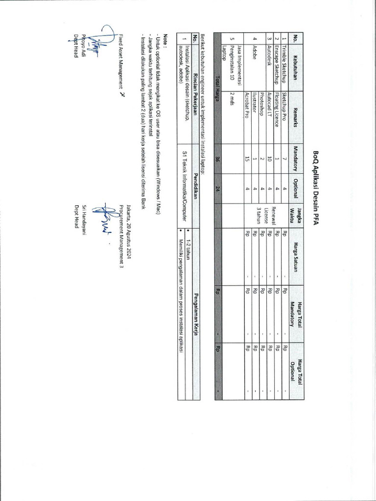 2024 08 20 - BoQ Aplikasi Desain PFA 2024 | PDF