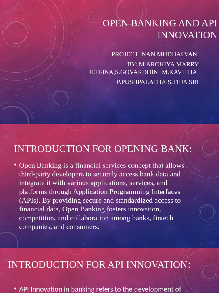 Open Banking API Innovation Overview | PDF