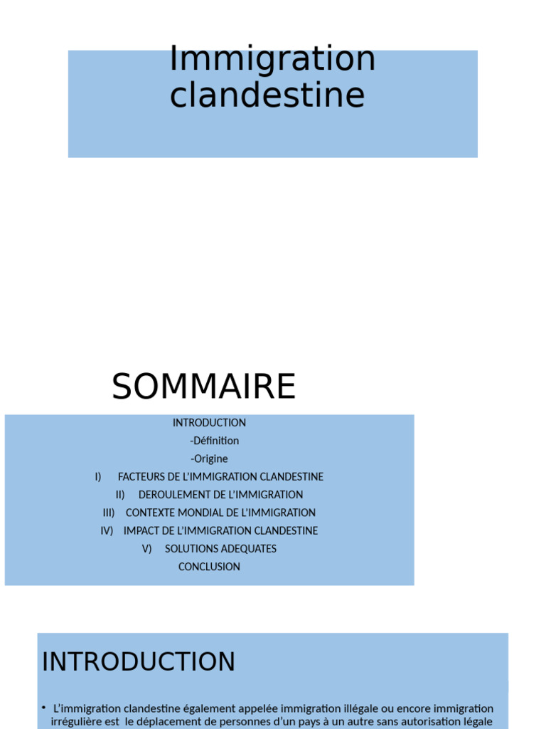 Immigration Clandestine : Enjeux et Solutions | PDF | Immigration ...