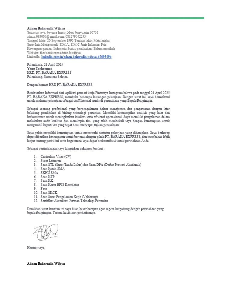 PT Baraka Express | PDF