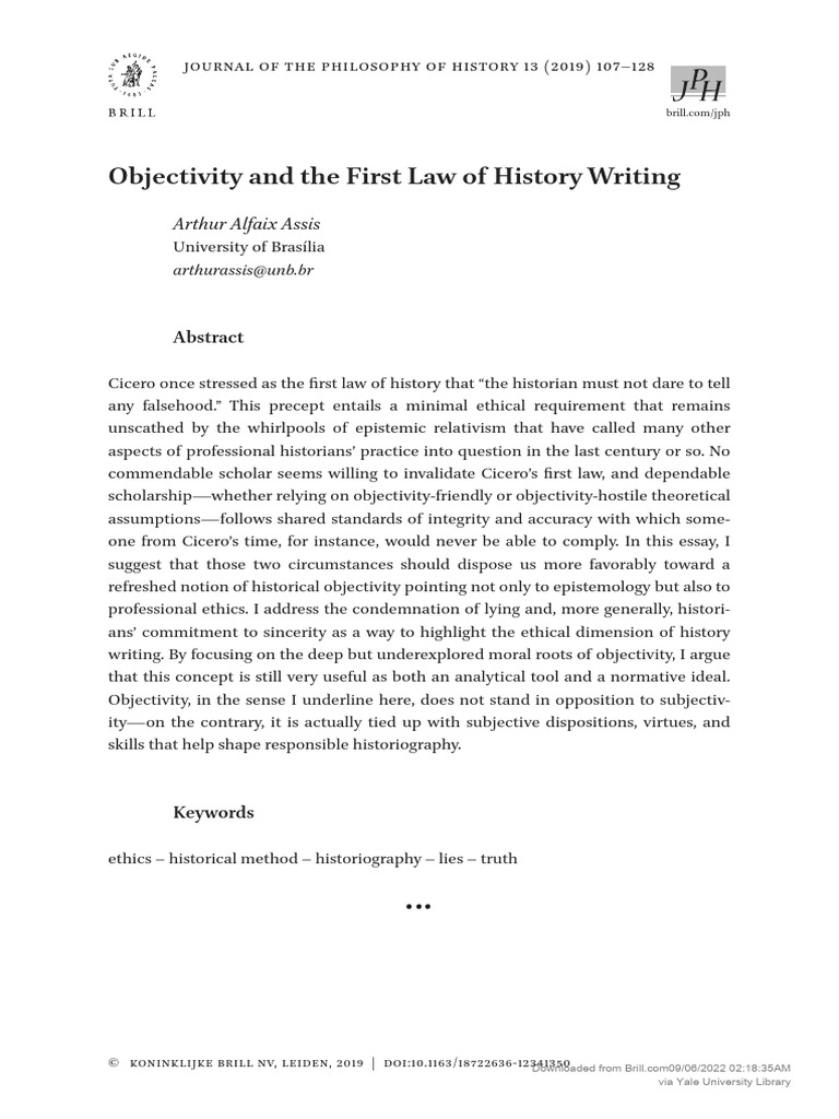 01-01 Assis, Objectivity and The First Law of History Writing (2019 ...