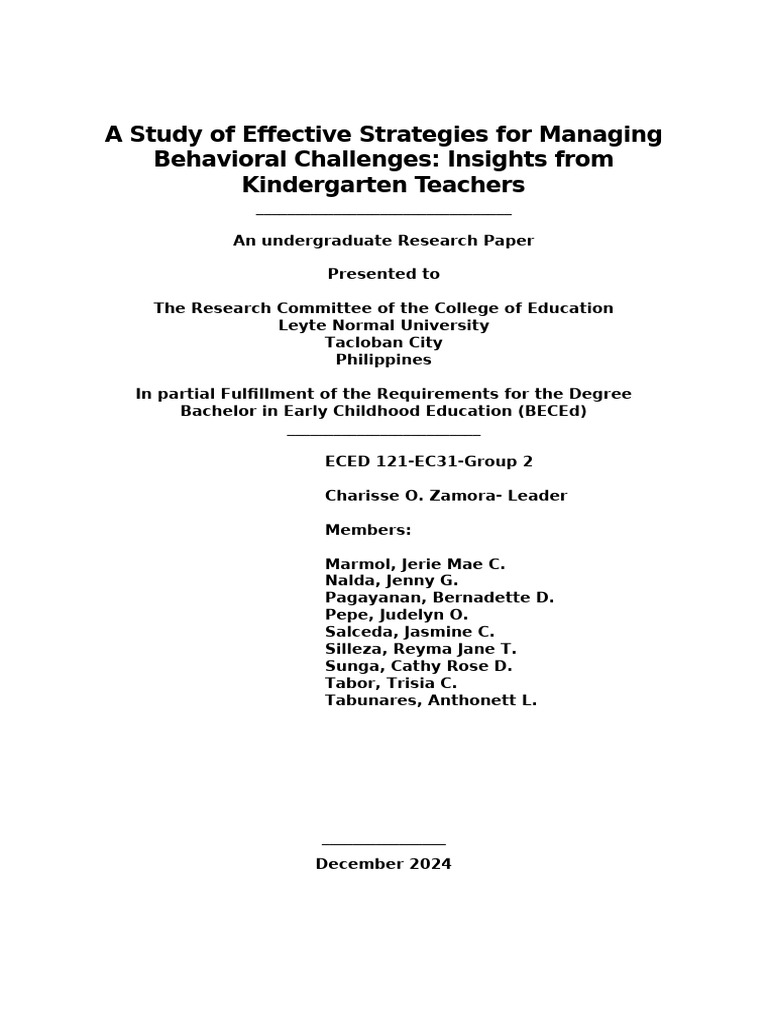 Research Manuscript Group 2 Zamora Rev0 12 18 24 1 | PDF | Behaviorism ...