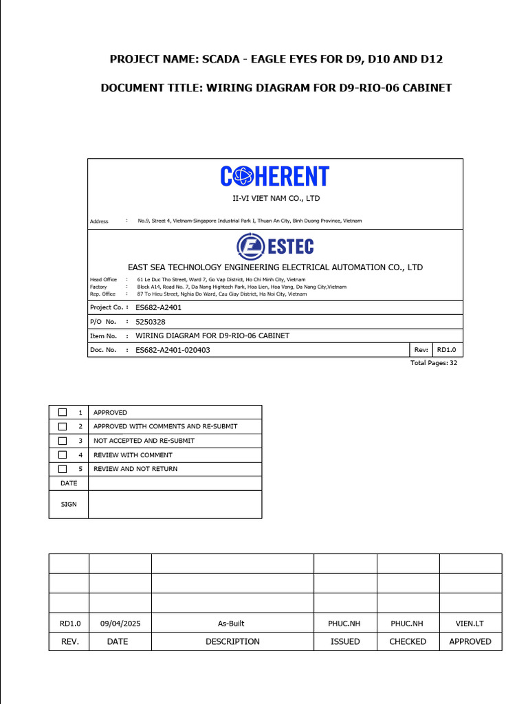 ES682-A2401-020401-Wiring Diagram for D9-RIO-06 Cabinet-RD1 | PDF ...