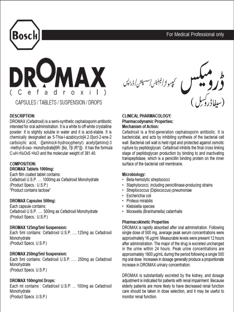 Dromax | PDF | Dose (Biochemistry) | Chemistry