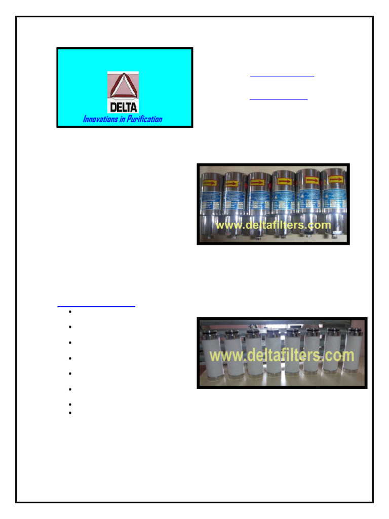 CATALOG-DELTA_CNG_FILTERS | PDF | Filtration | Chemical Engineering