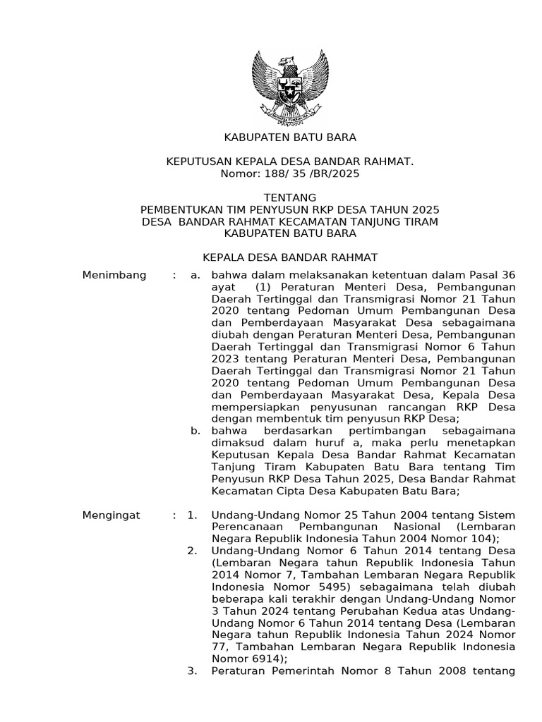 SK-Tim-Penyusun-RKP-Desa-2025 | PDF