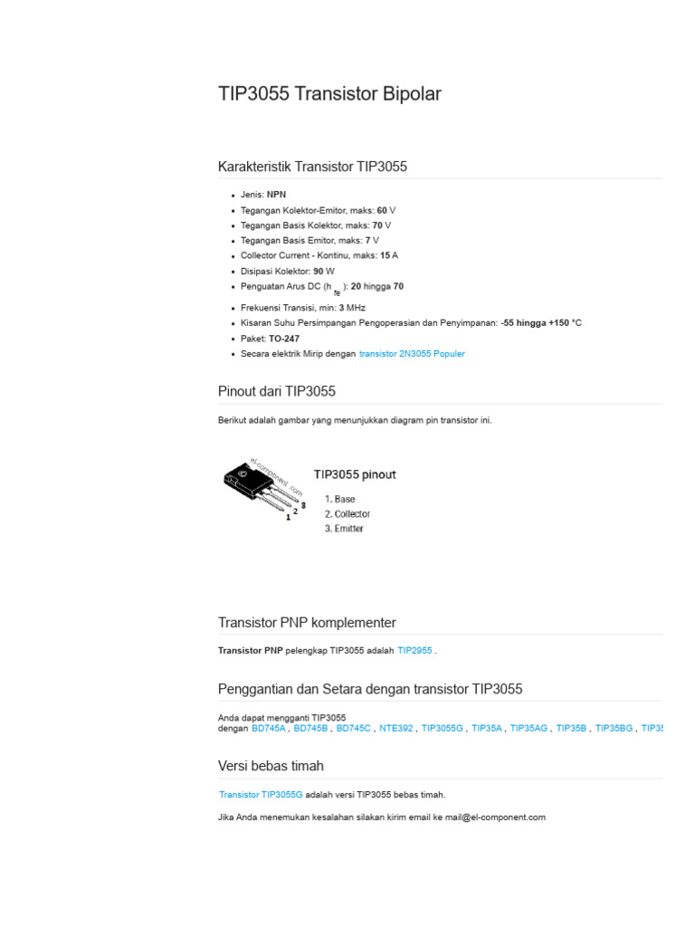 Tip3055 NPN | PDF