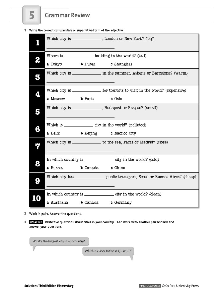 5 Grammar Review | PDF
