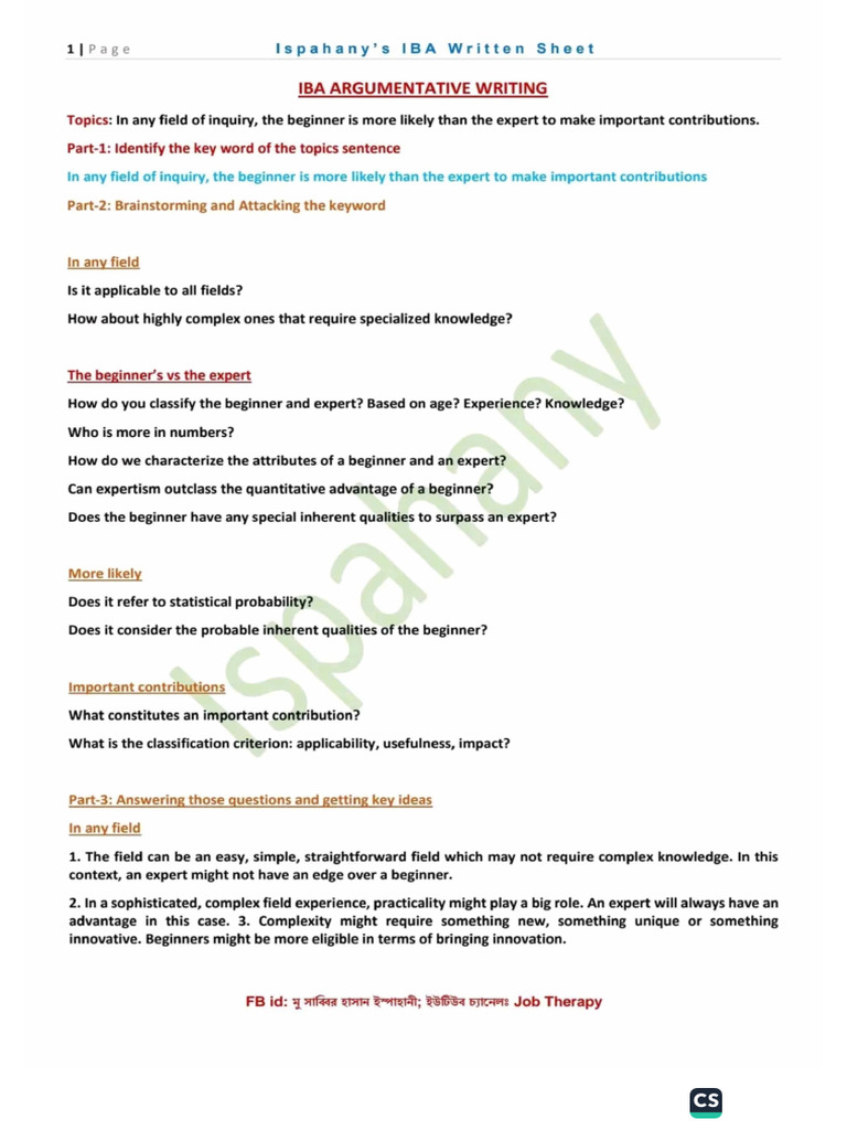 IBA Writing Section | PDF