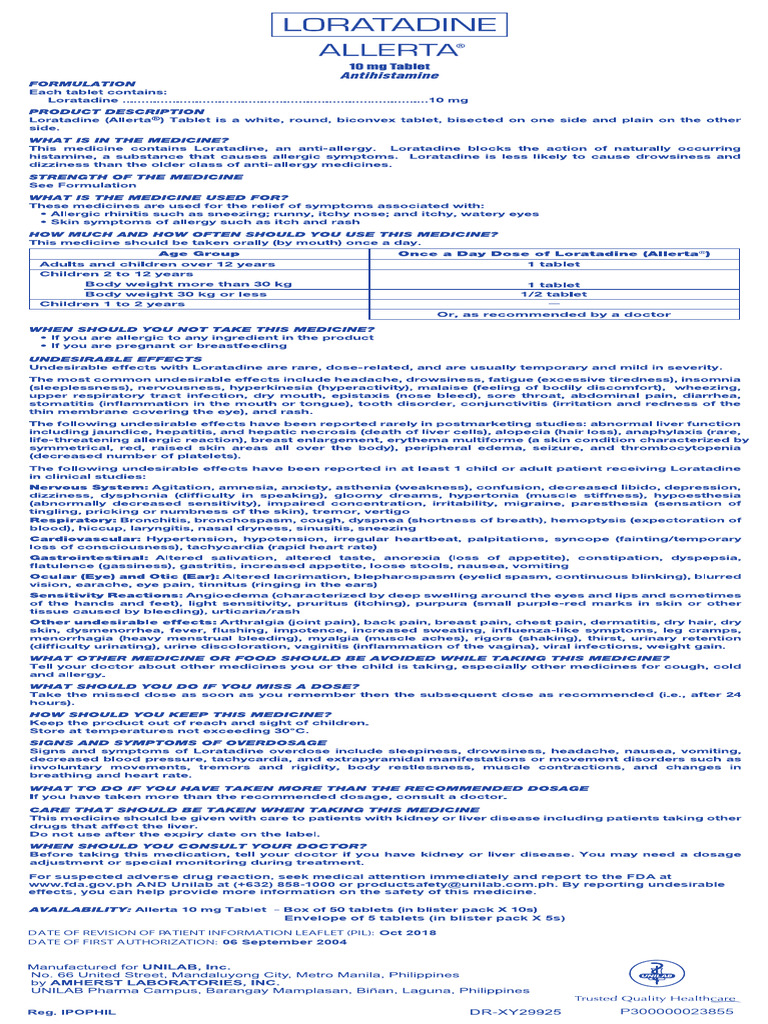 Allerta Tablet | PDF