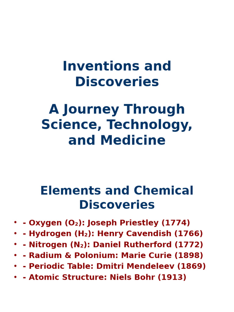 Key Scientific Inventions & Discoveries | PDF