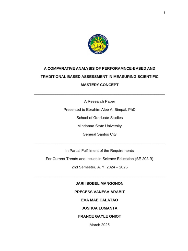 Group 5 Research Title Sop Etc. | PDF | Educational Assessment | Learning