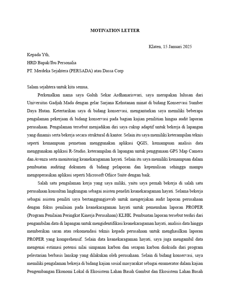 Motivation Letter3 | PDF