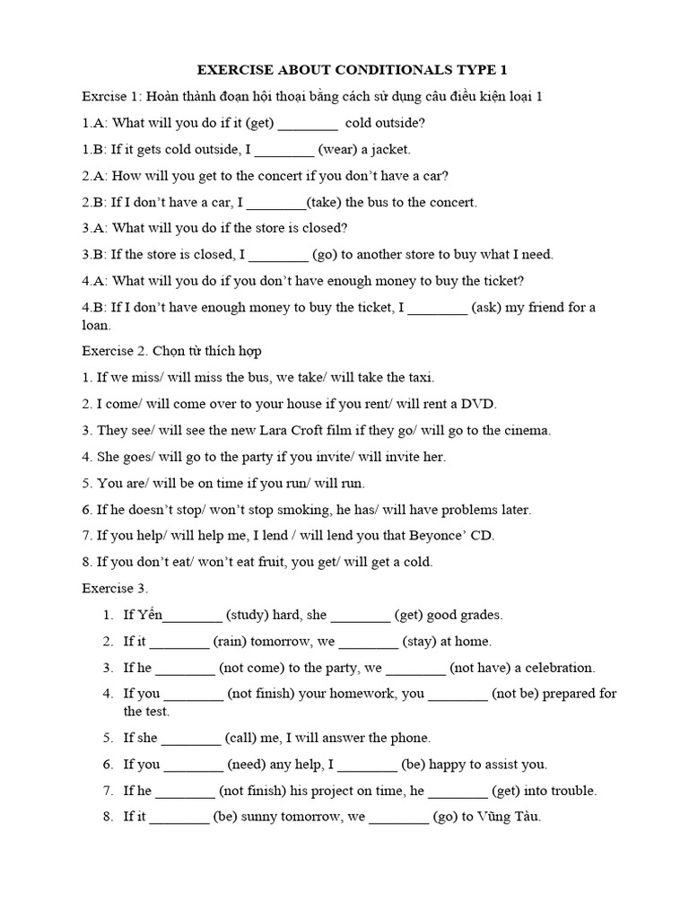 Exercise About Conditionals Type 2 | PDF