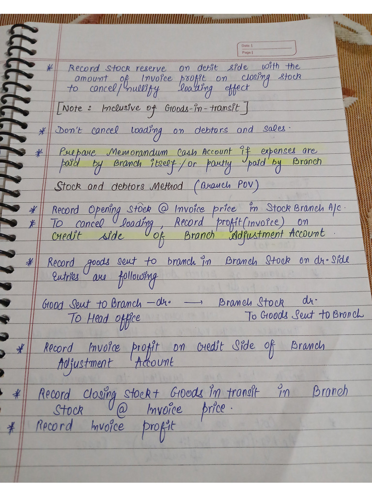 Branch Acc Notes 3 | PDF