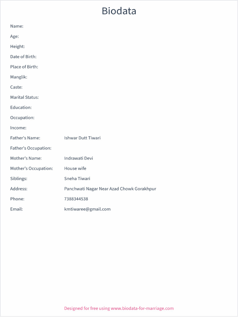 Biodata | PDF