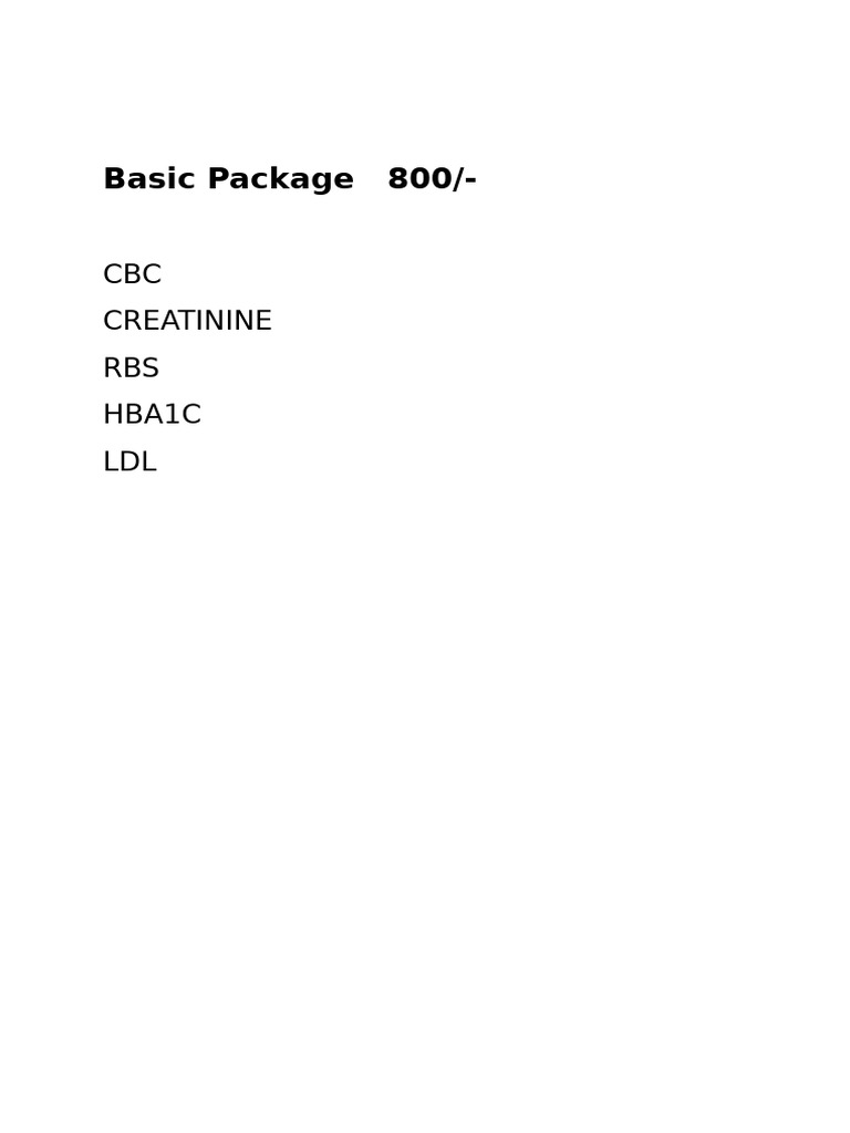 Basic Pacakage 800 | PDF