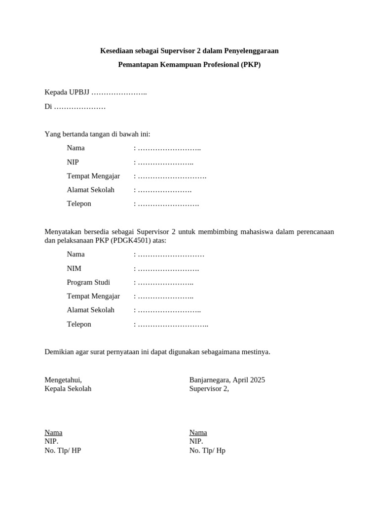 Format Rekomendasi KS Dan Kesediaan SPV II | PDF