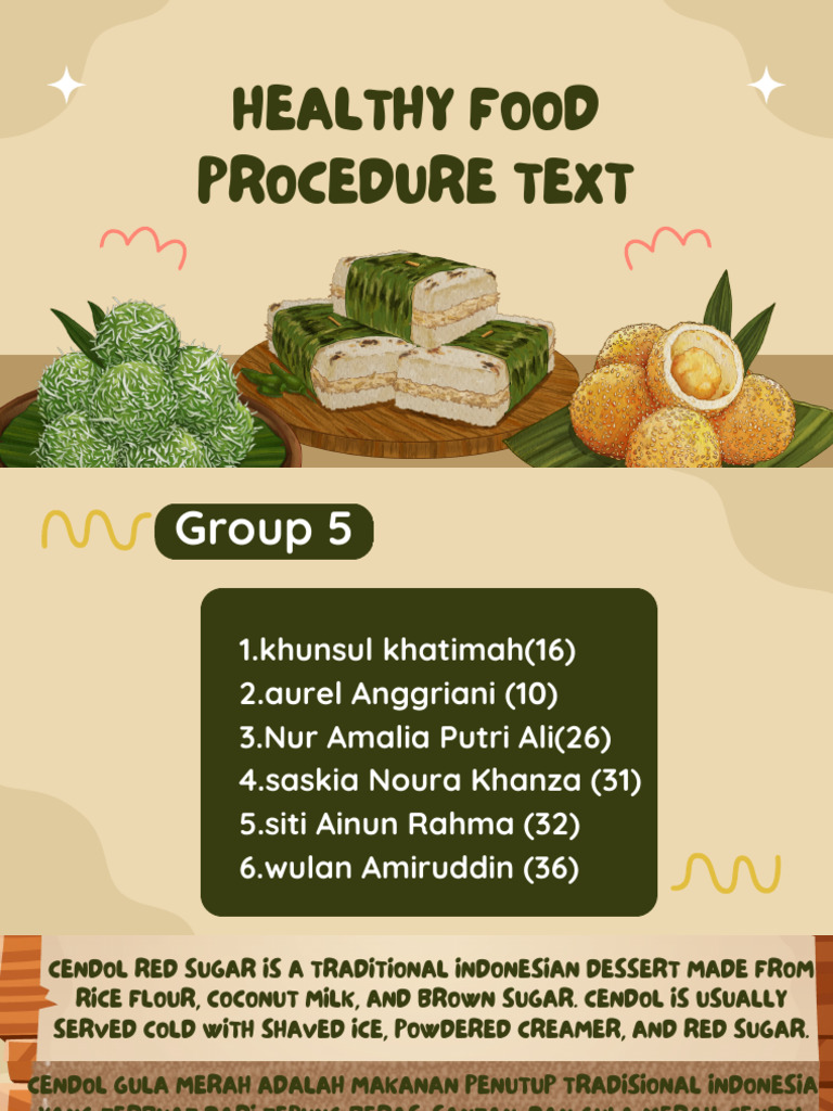 Procedure for Making Cendol Dessert | PDF
