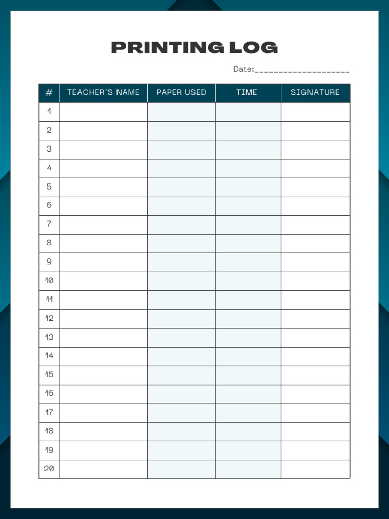 Teacher Material Borrowing Log | PDF
