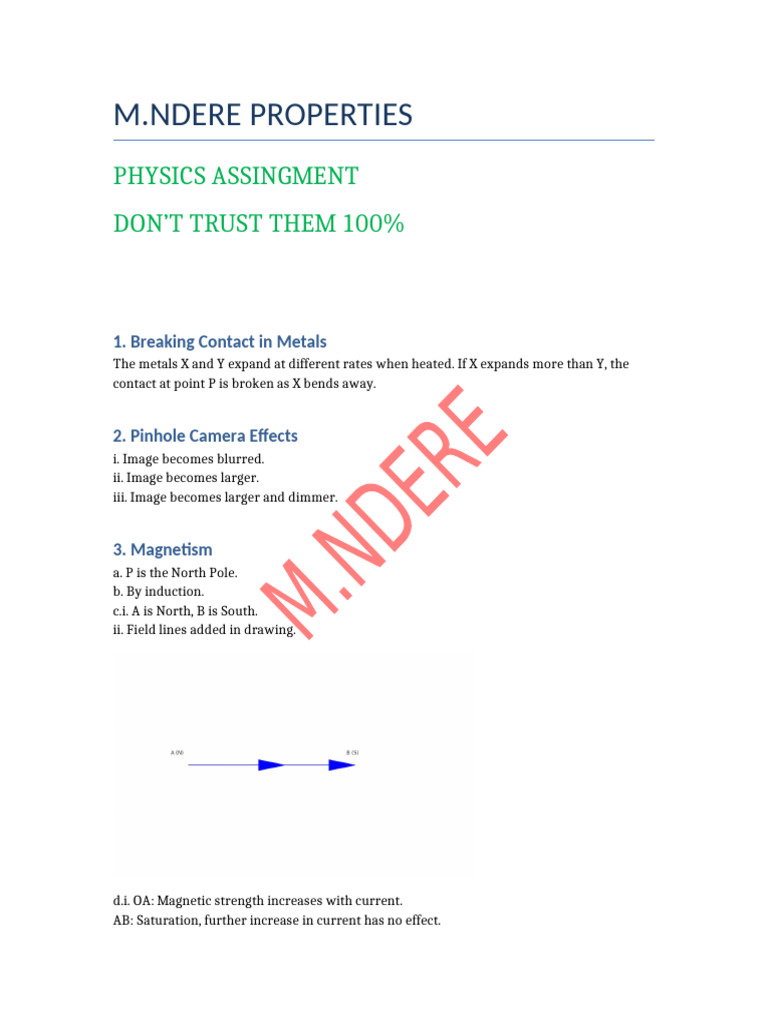 Physics Assignment Answers | PDF | Heat | Water