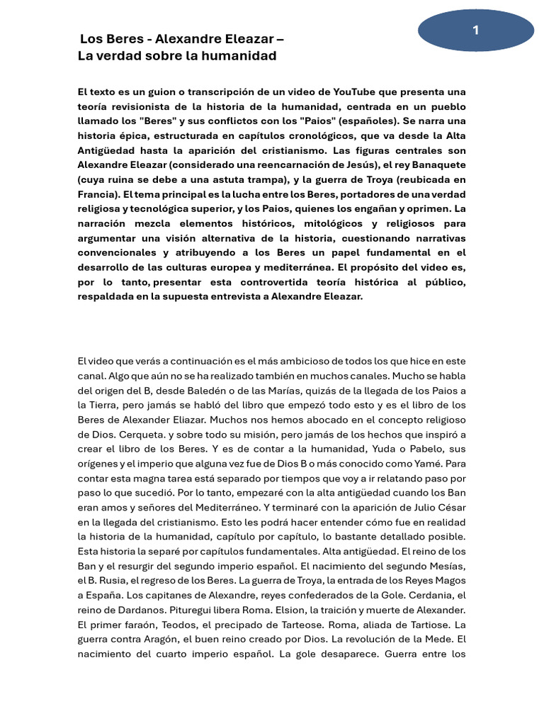 Los Beres - Alexandre Eleazar - La Verdad Sobre La Humanidad | PDF | España | Troya