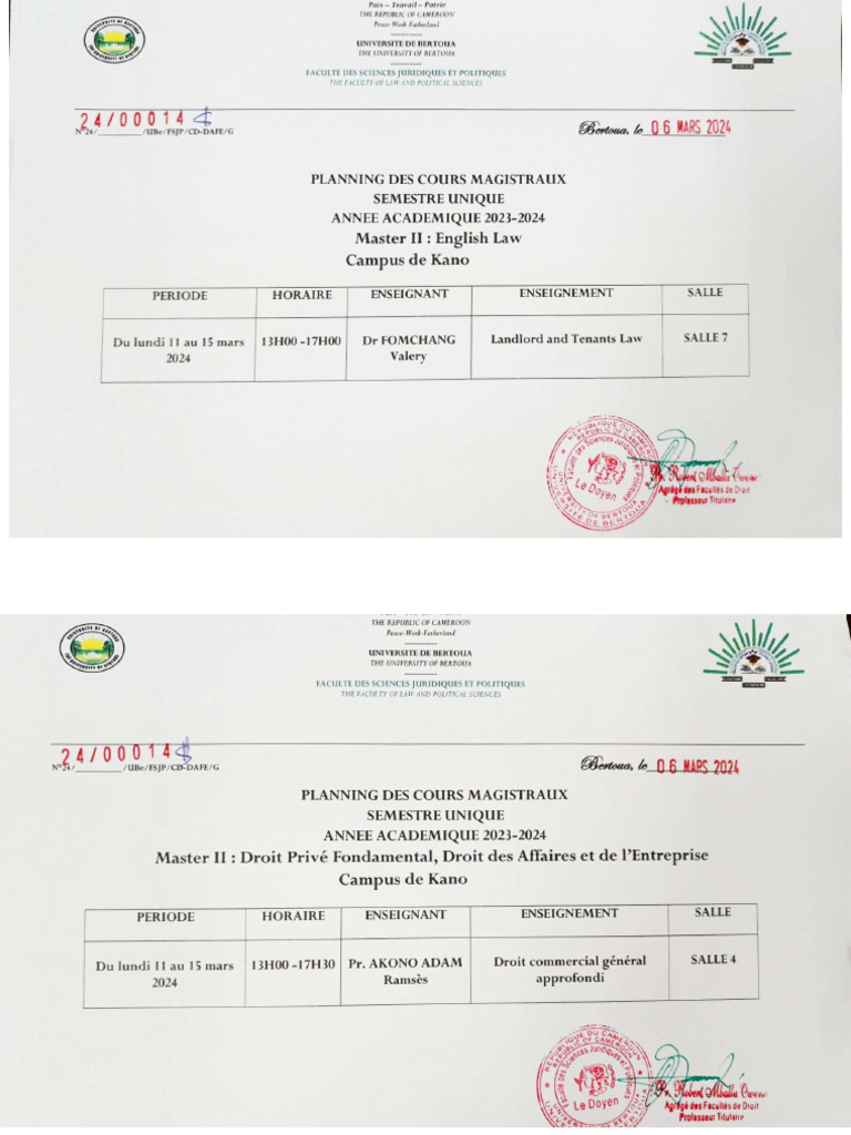 Planning Master 2 Recherche DPF, DAFE &EL | PDF