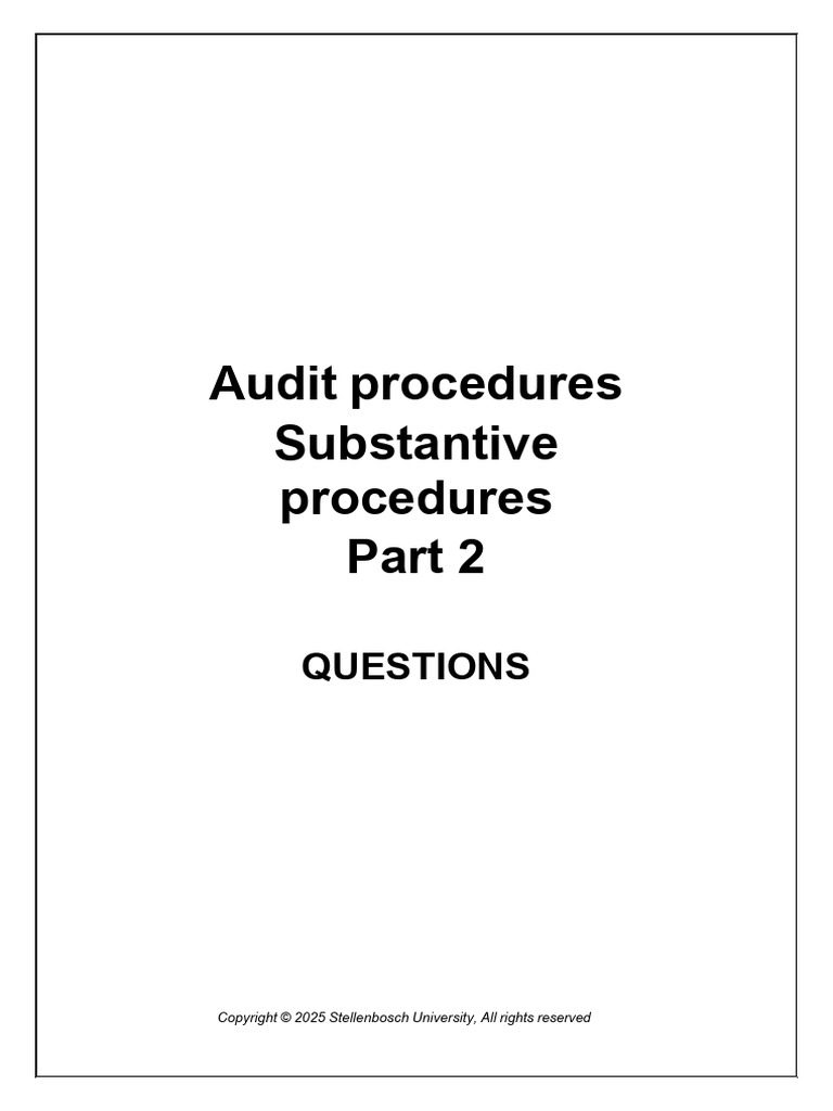 Combined SP Part 2 Questions | PDF | Valuation (Finance) | Audit