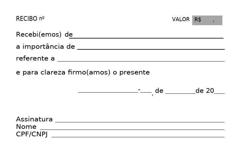 Modelo de Recibo Simples | PDF