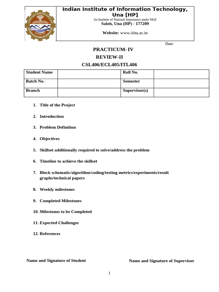 Practicum Review Format | PDF