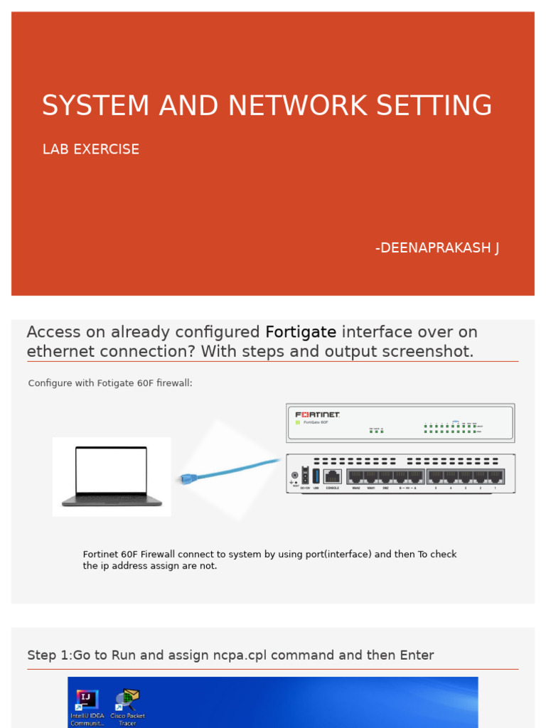 System and Network Setting | PDF