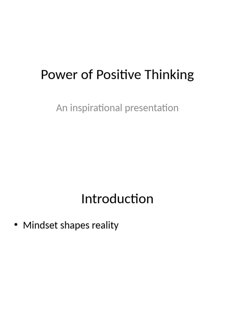 Power of Positive Thinking | PDF