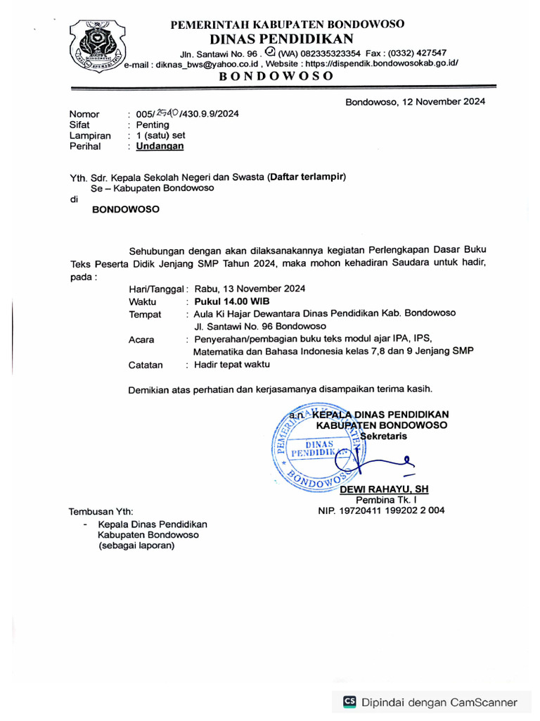 Contoh Surat Undangan Resmi | PDF