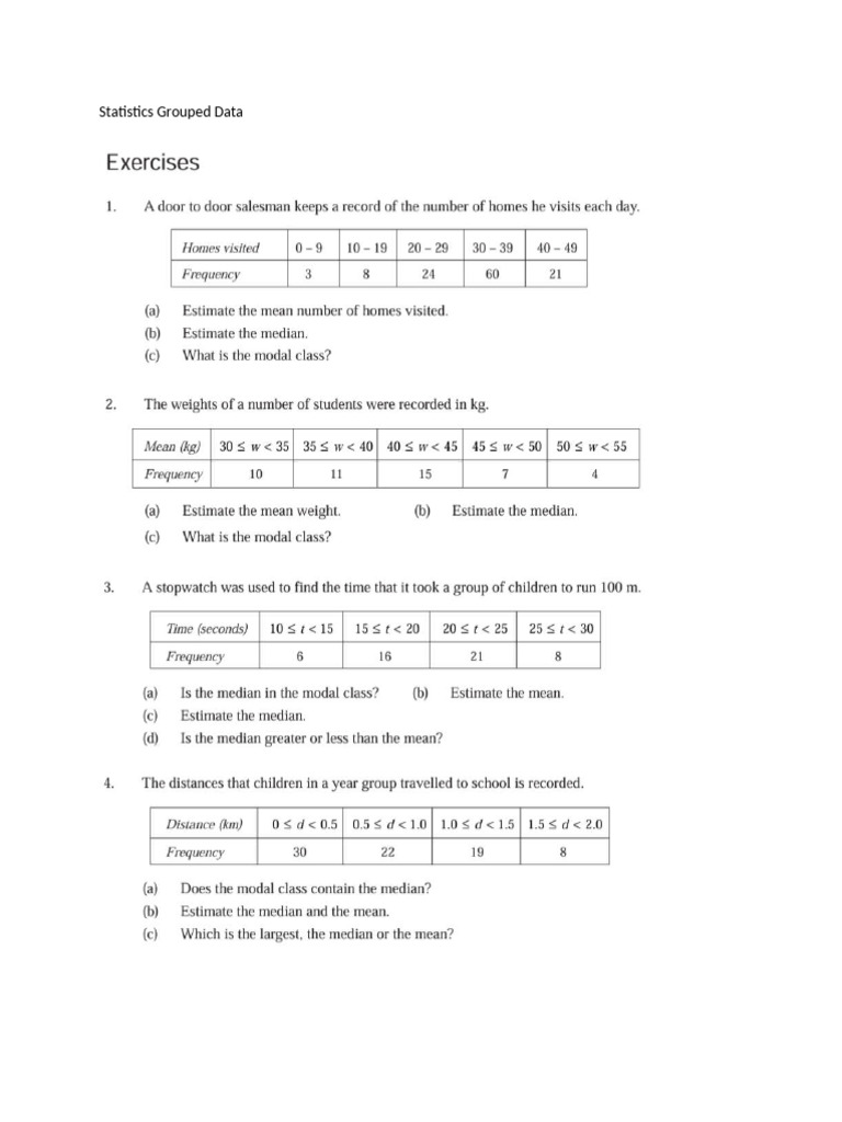Statistics Grouped Data | PDF