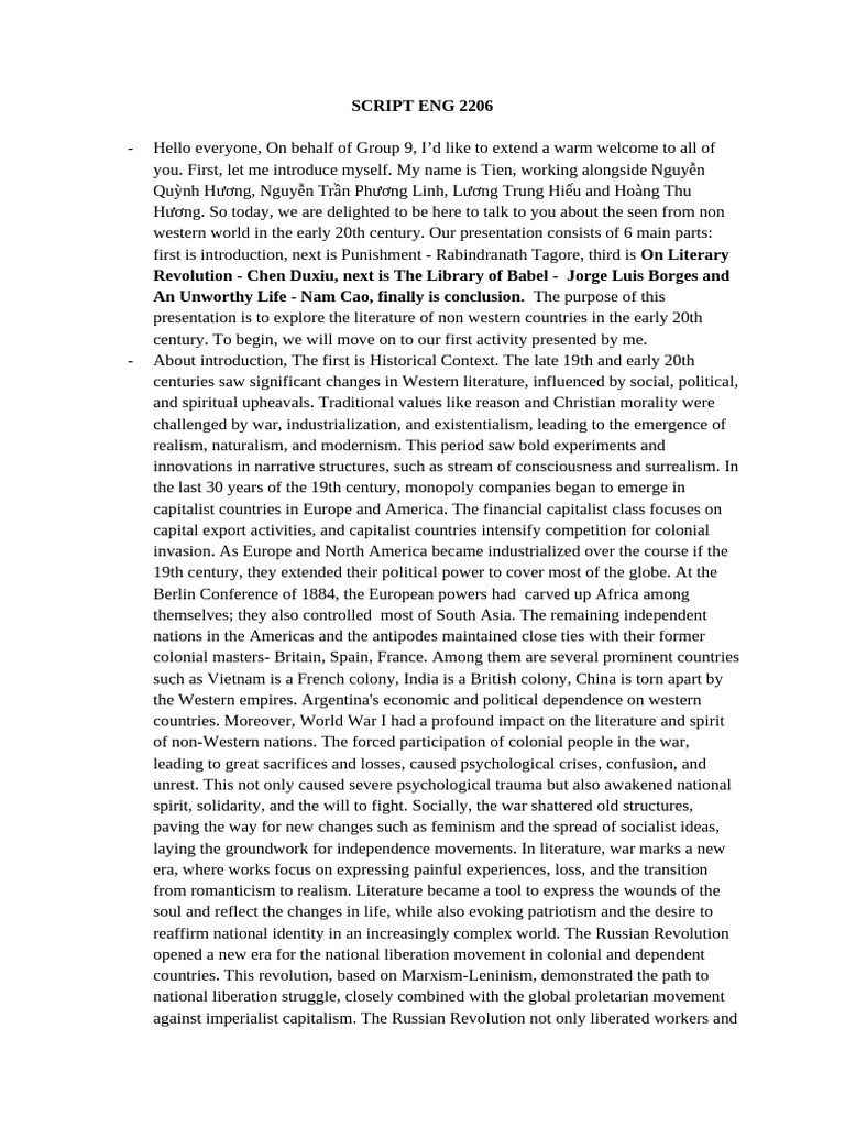 Non-Western Literature in Early 20th Century | PDF