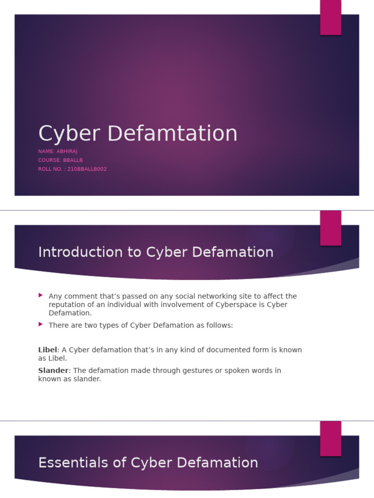 Cyber Defamtation | PDF | Defamation | Misconduct