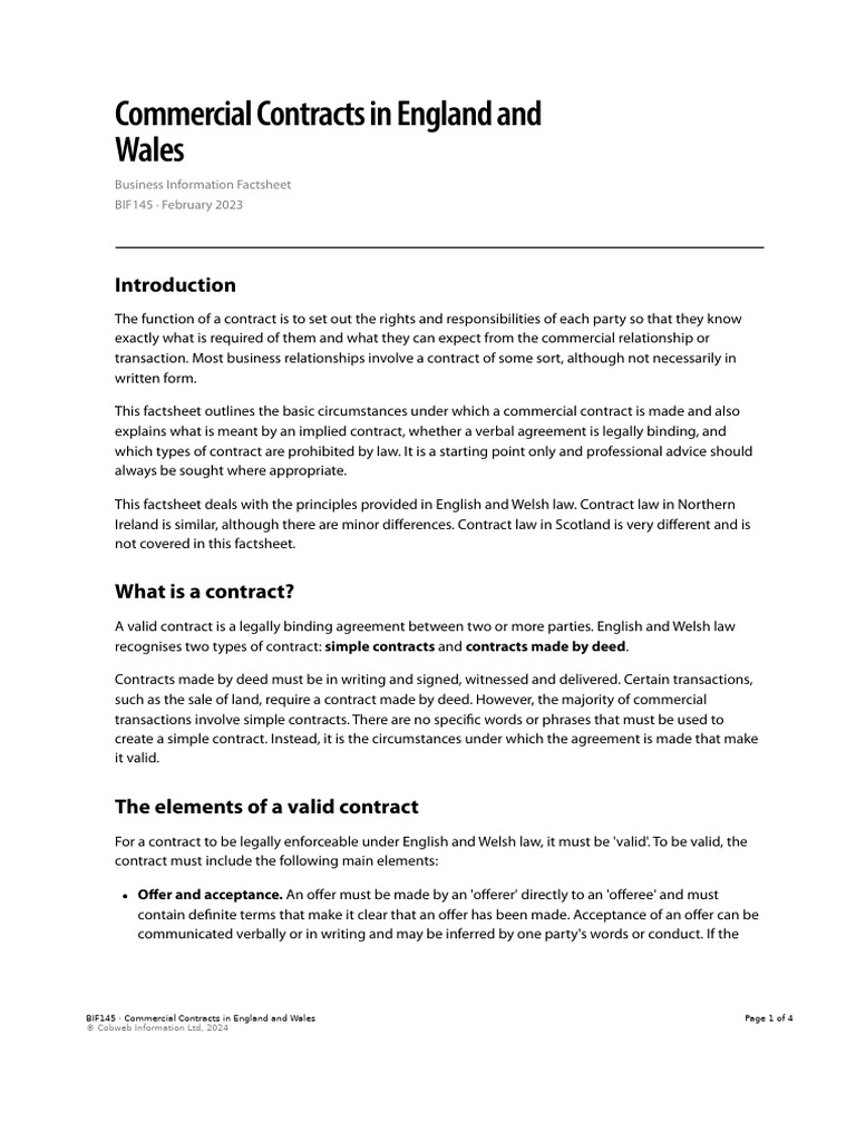 Understanding Commercial Contracts UK | PDF | Misrepresentation | Offer ...