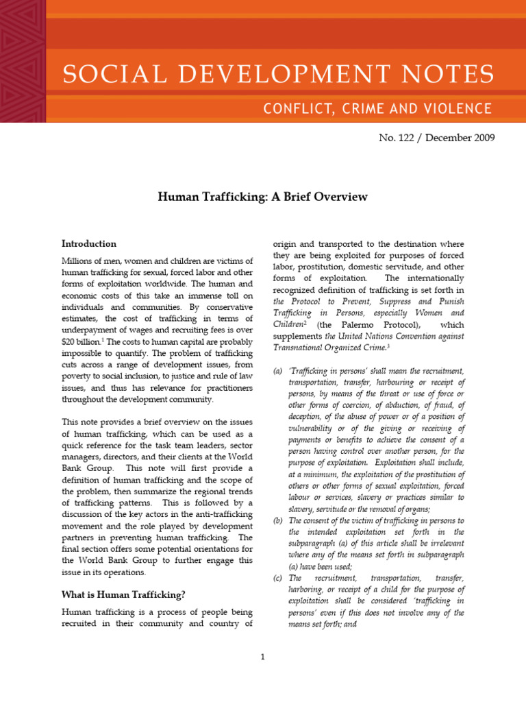 39239-Doc-189. Social Development Notes Human Trafficking a Brief ...