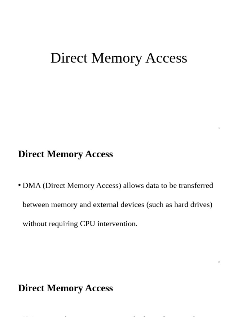 Direct Memory Acsess Presentation | PDF | Computer Data Storage ...