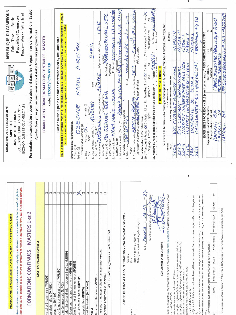 Fiche de Renseignement Word | PDF