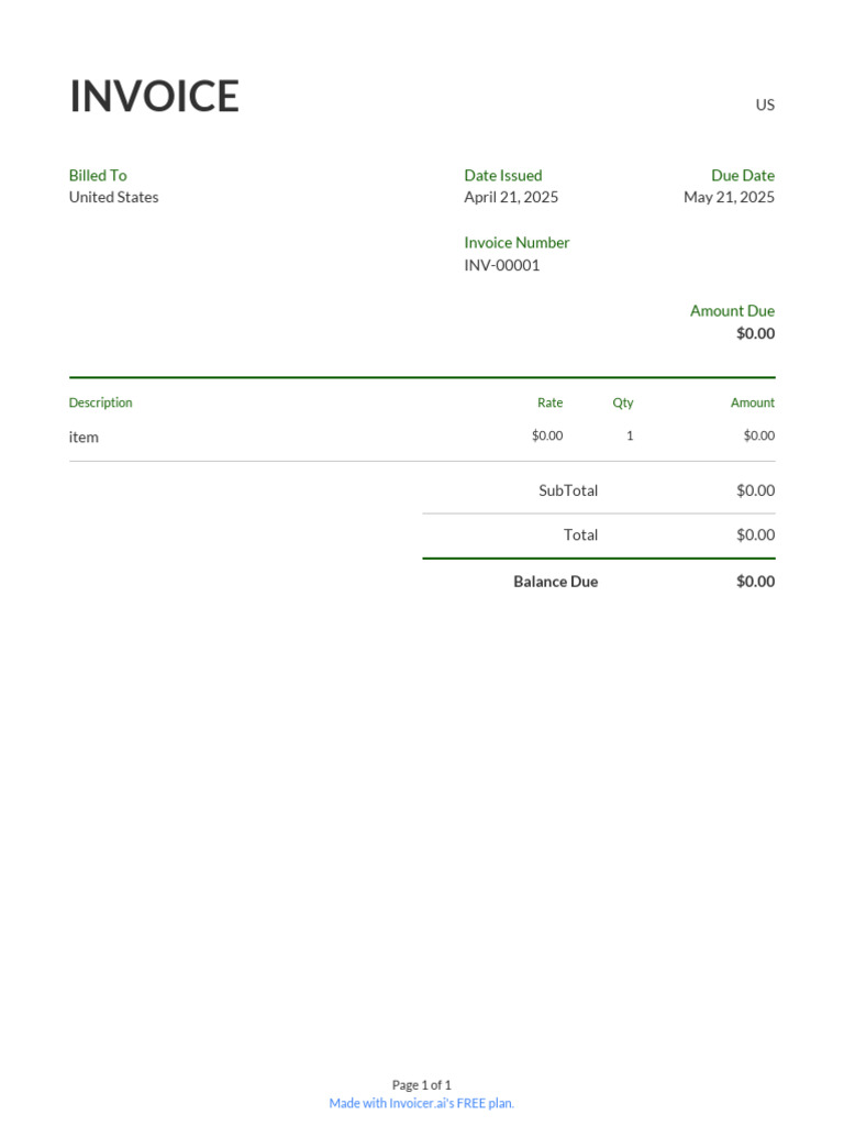 Invoice INV 00001 | PDF