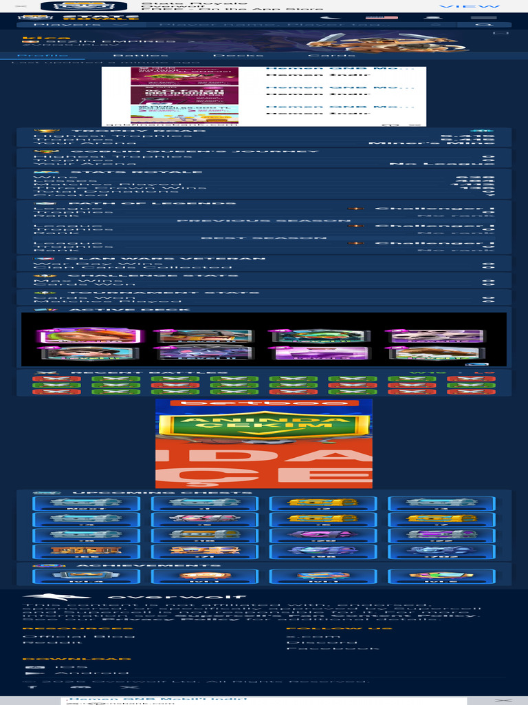 Kica #VRQ9JPL8V Clash Royale Player Profile Stats Royale | PDF | Software | Mobile Computers
