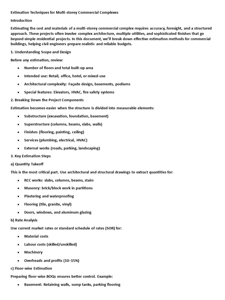 Multi Storey Commercial Building | PDF